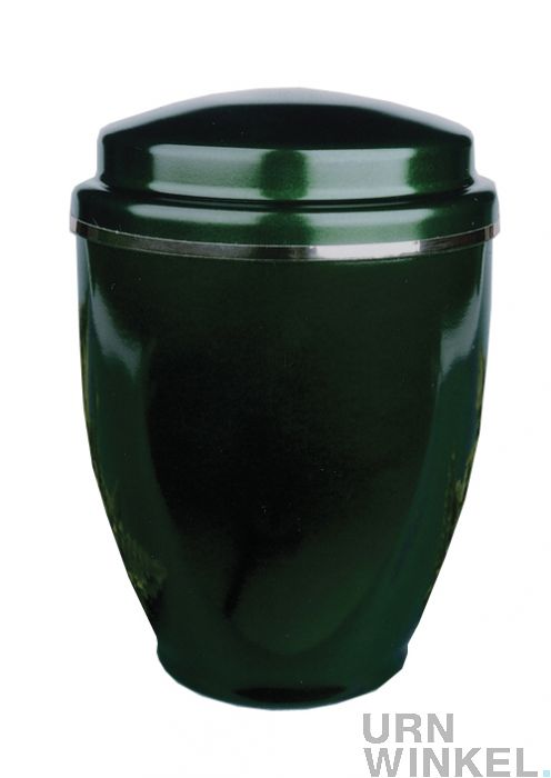Groene metalen urn vindt u bij URNWINKEL. | URNWINKEL.