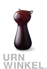 Unieke bruine katten urn van glas | URNWINKEL.