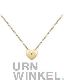 Verguld zilveren gedenksieraad hartje aan ketting - SALE | URNWINKEL.